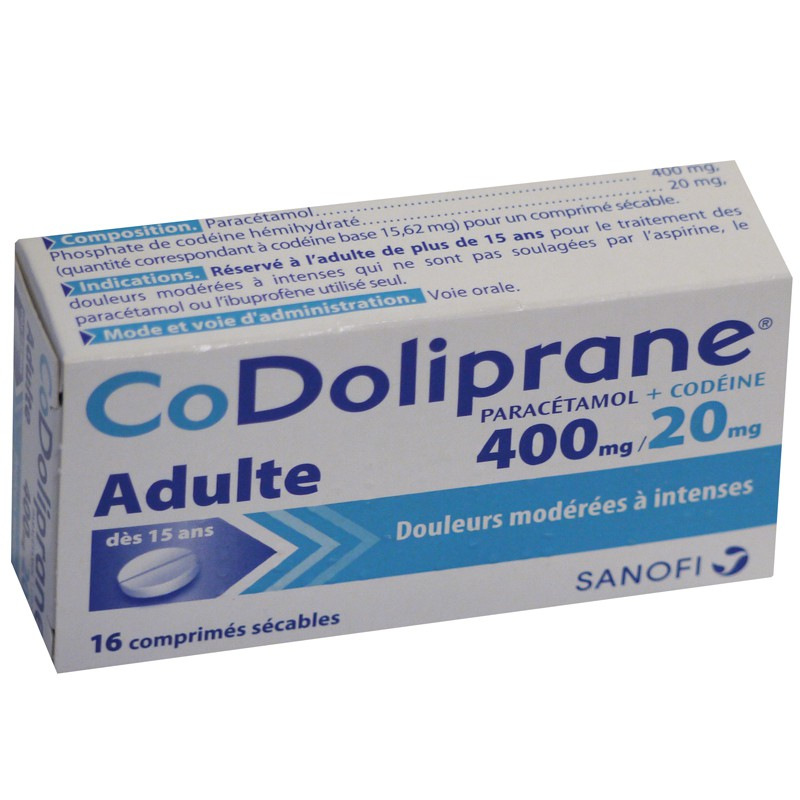 Prix de CODOLIPRANE Adulte boite de 16 comprimés