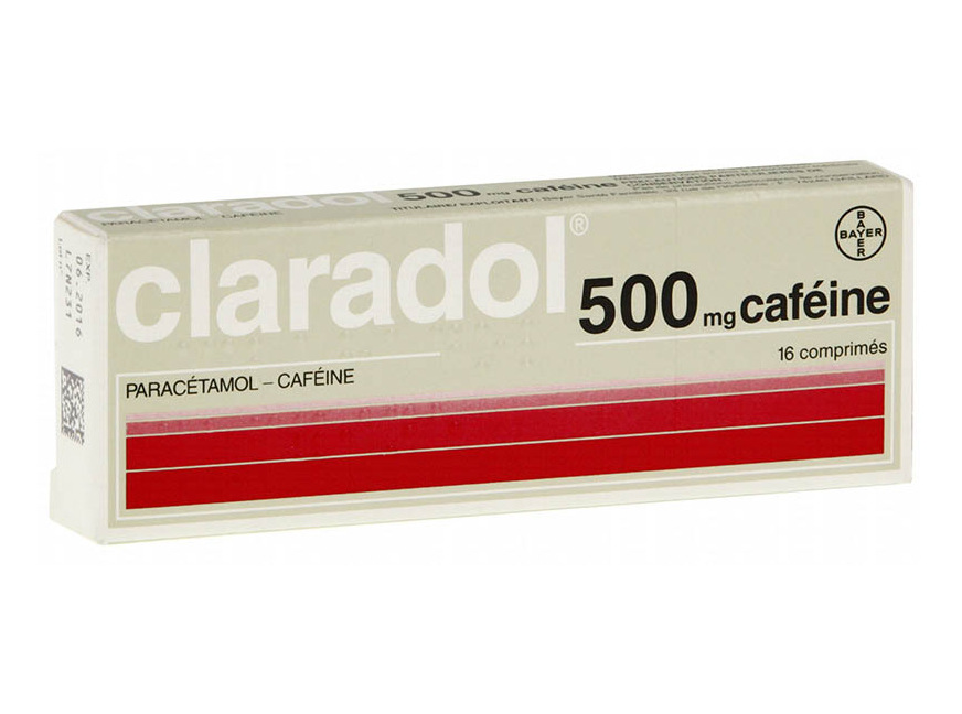 Claradol 500mg/50mg paracétamol/caféine 16 comprimés - Bayer ...