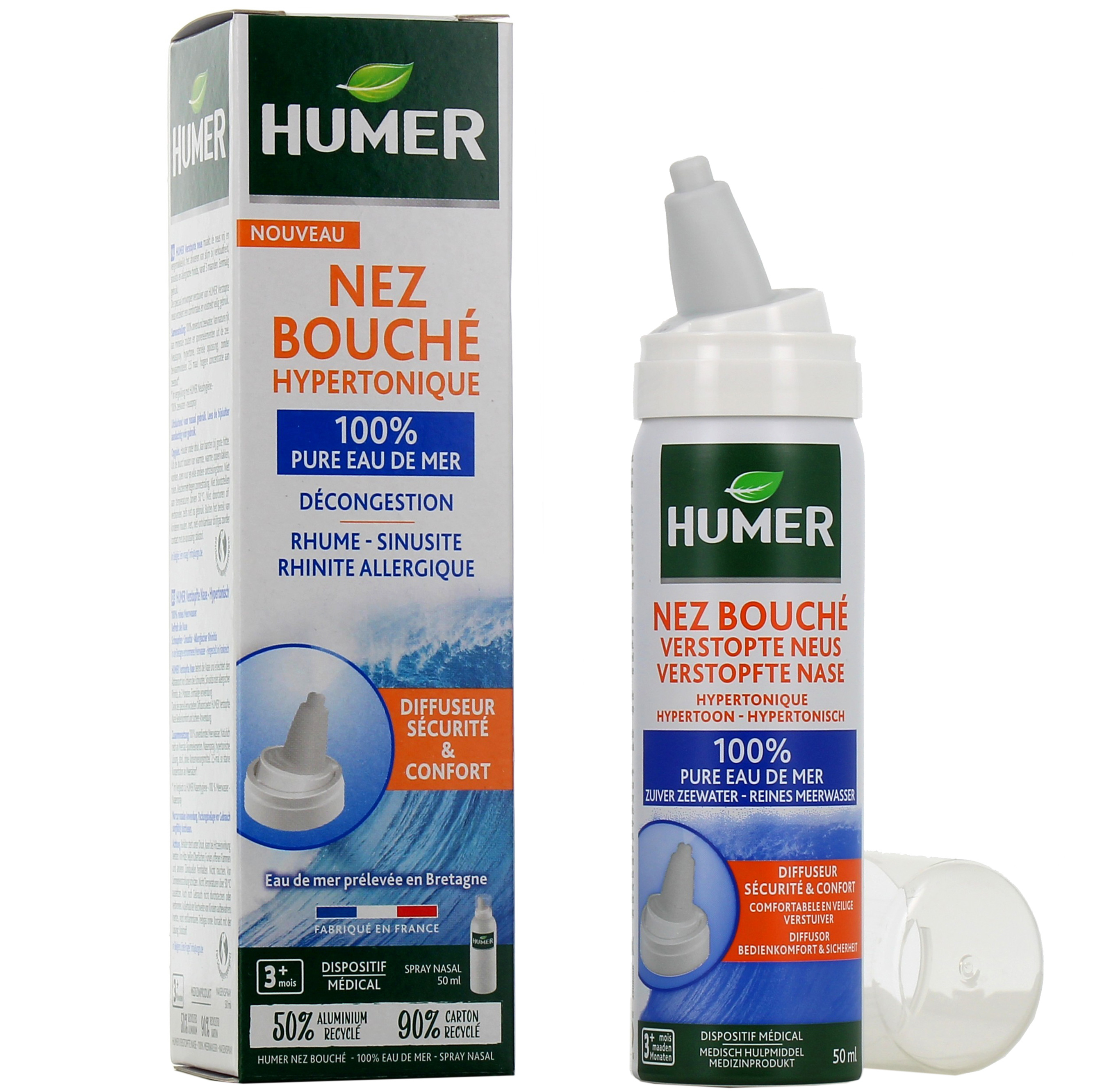 Humer Nez bouché spray hypertonique - Rhume, sinusite, allergies