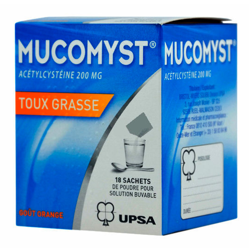 MUCOMYST 200 mg/5 ml, poudre pour suspension buvable - UPSA | Pharmacie ...
