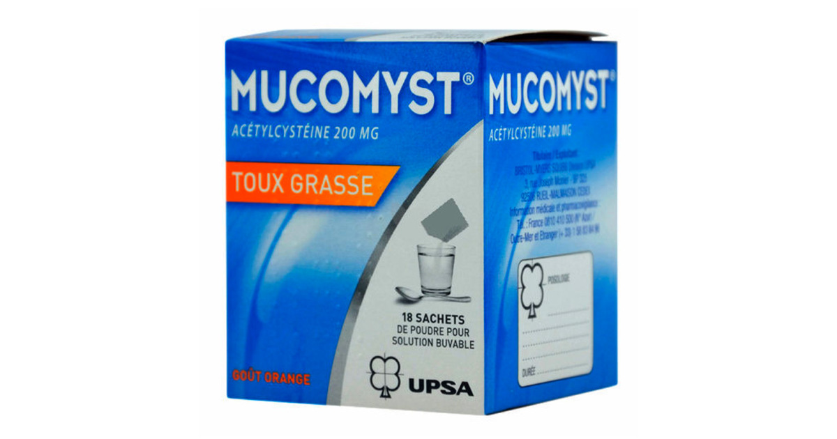 MUCOMYST 200 mg/5 ml, poudre pour suspension buvable - UPSA | Pharmacie ...